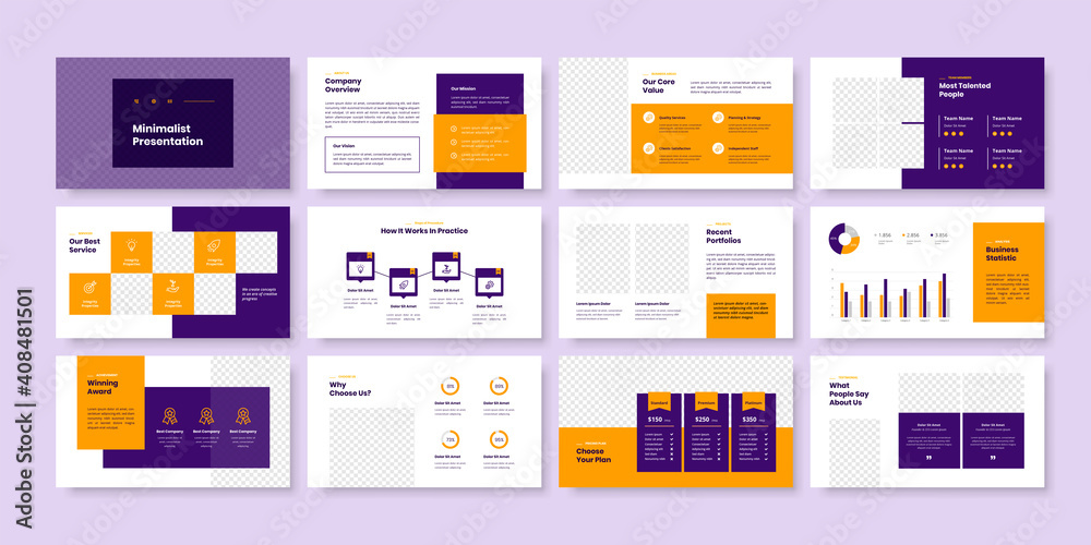 Business minimal slides presentation template Stock Vector | Adobe Stock