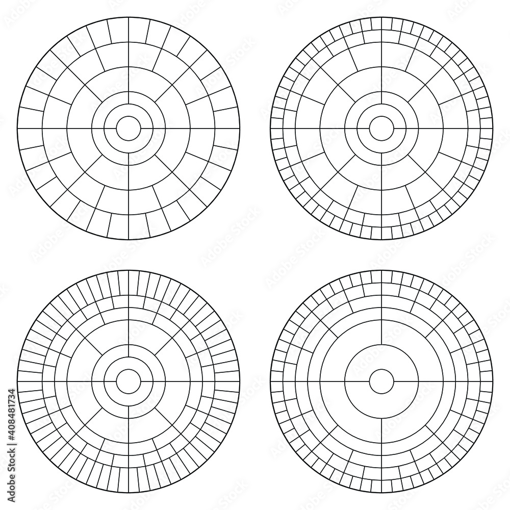 Poster Set of symmetrical family tree template – Wall Art | UkPosters