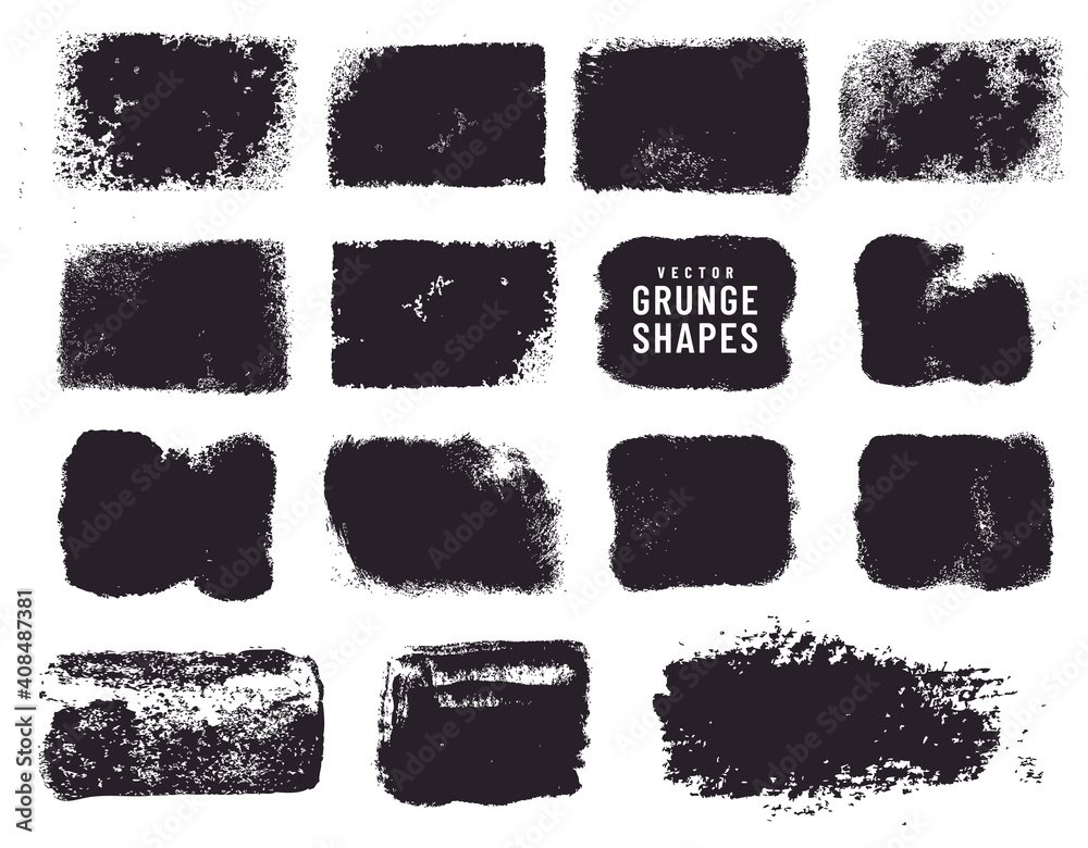 Grunge ink shapes. Vector rectangular stains. Stock Vector | Adobe Stock