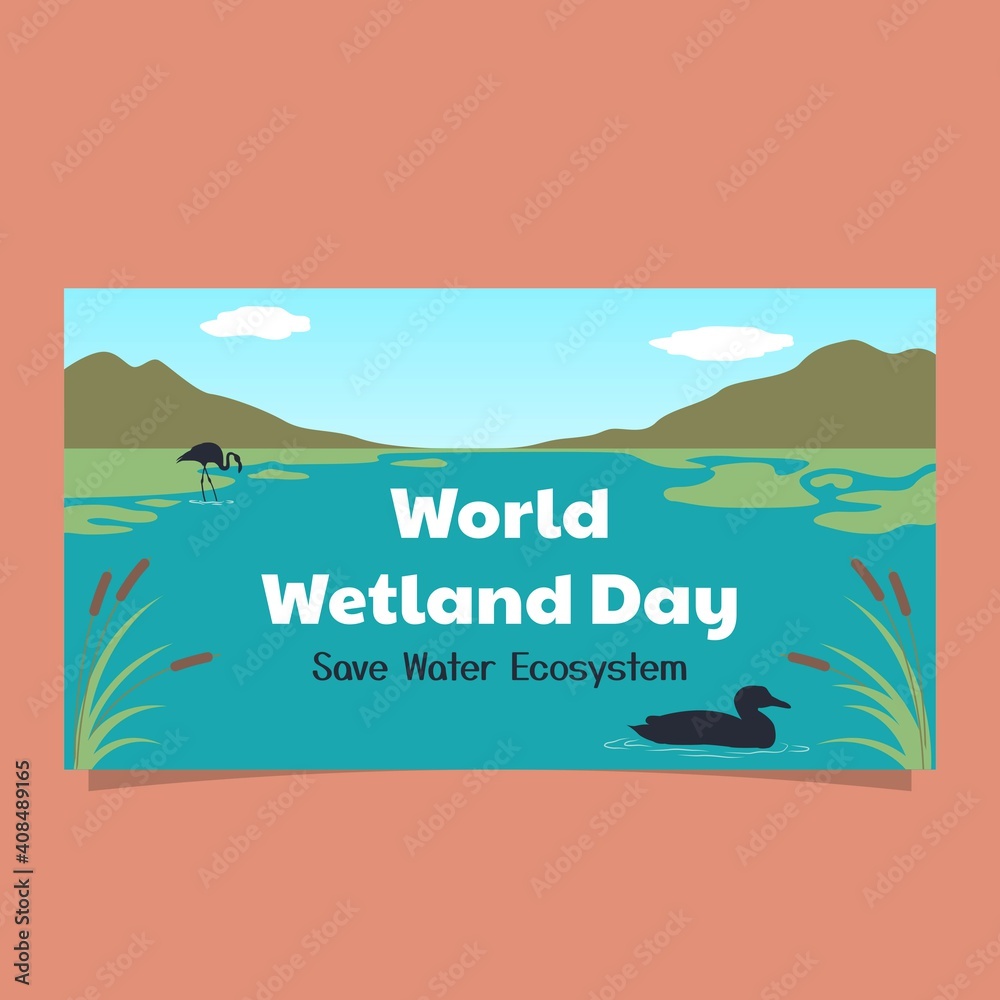 World Wetland Day awareness design in wetland biodiversity. ready to ...