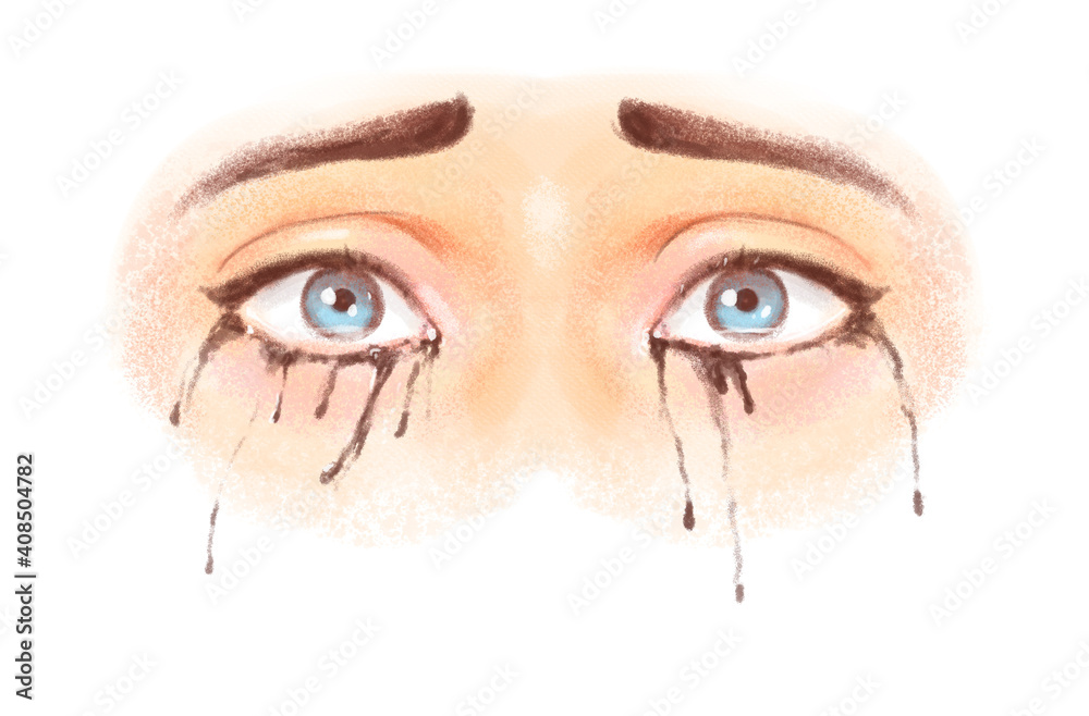 Female Eyes Crying Drawing