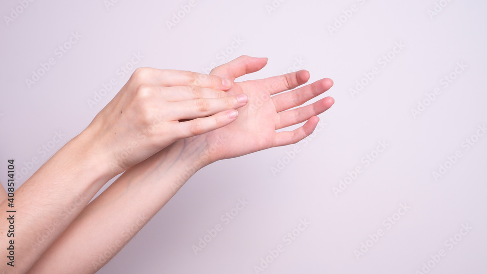 Parkinson's disease symptoms. Close up of tremor (shaking) hands of ...