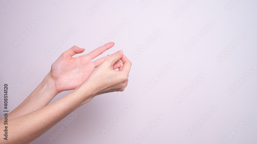 Parkinson's disease symptoms. Close up of tremor (shaking) hands of ...