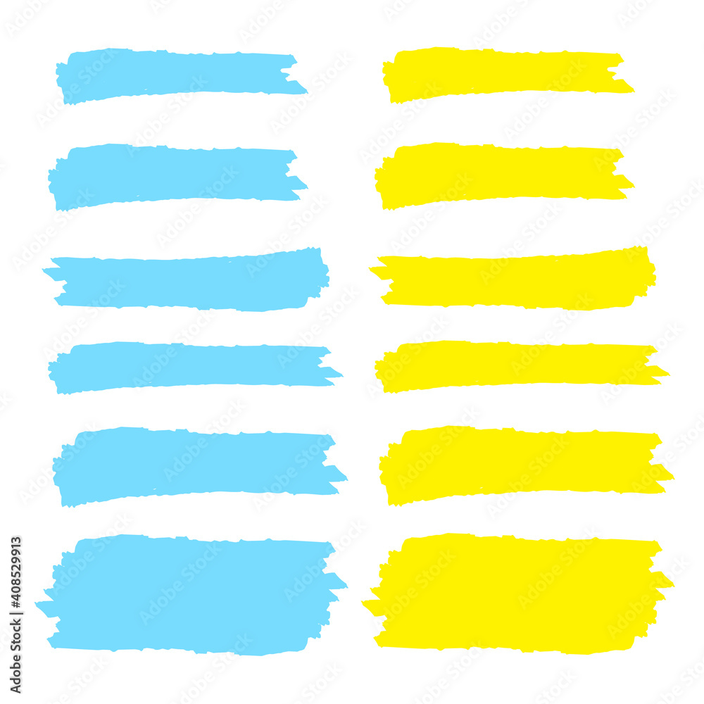 Yellow highlighter marker illustration. Brush pen underline. Yellow ...