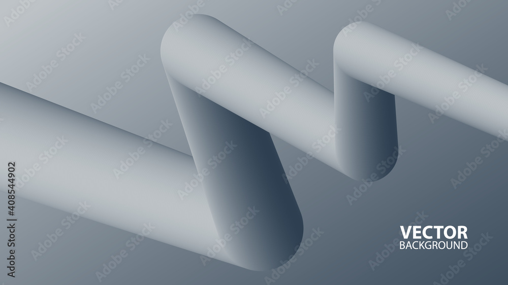 Abstract 3d shape design. Dynamic line background with soft gradient ...