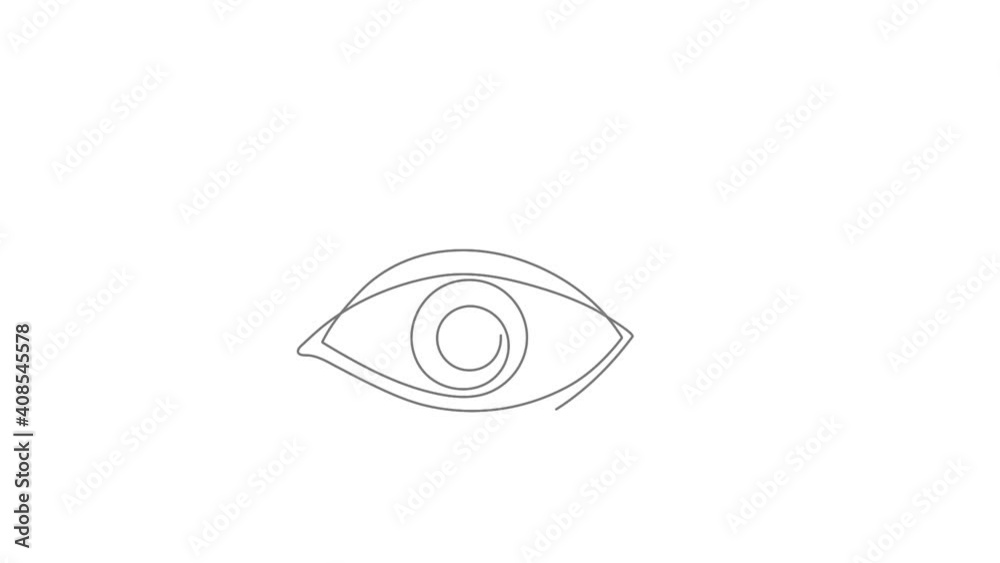 Continuous line eye.Line art. Hand drawn outline illustration.Vector ...