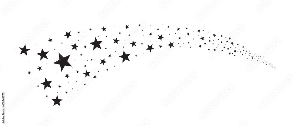 Stars isolated on white background. Falling stars. Sparkles, shining ...