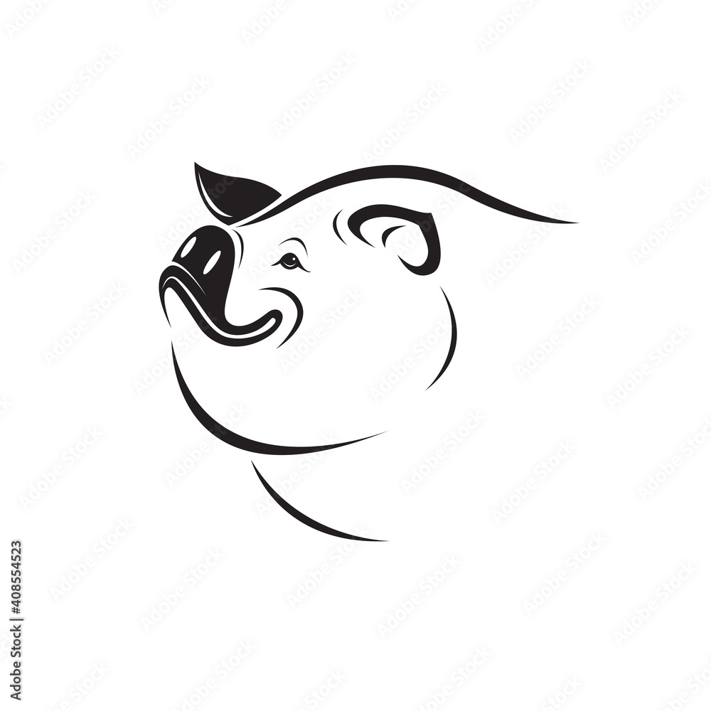 Vector of a pig head design on white background. Farm Animal. Easy ...
