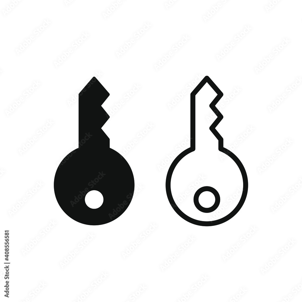 Key icon symbol. Security access logo. Simple flat shape safety sign ...