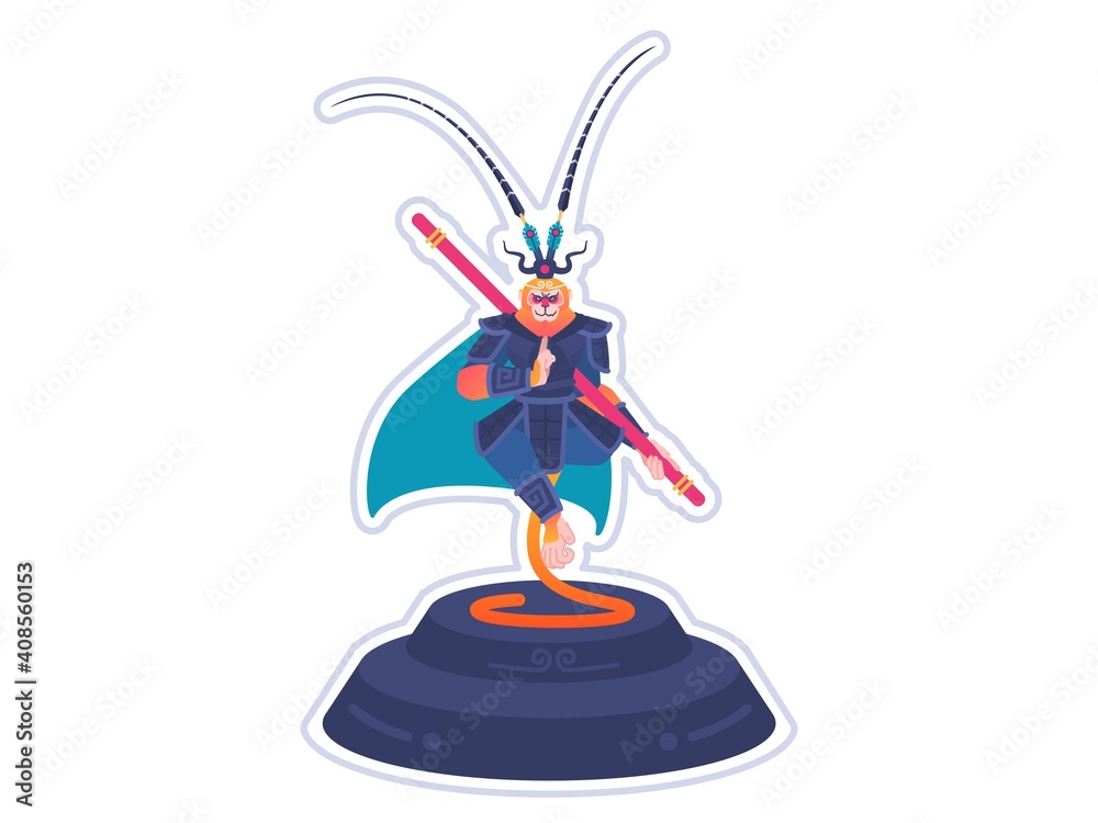 monkey king mascot illustration for print and sticker Stock Vector ...