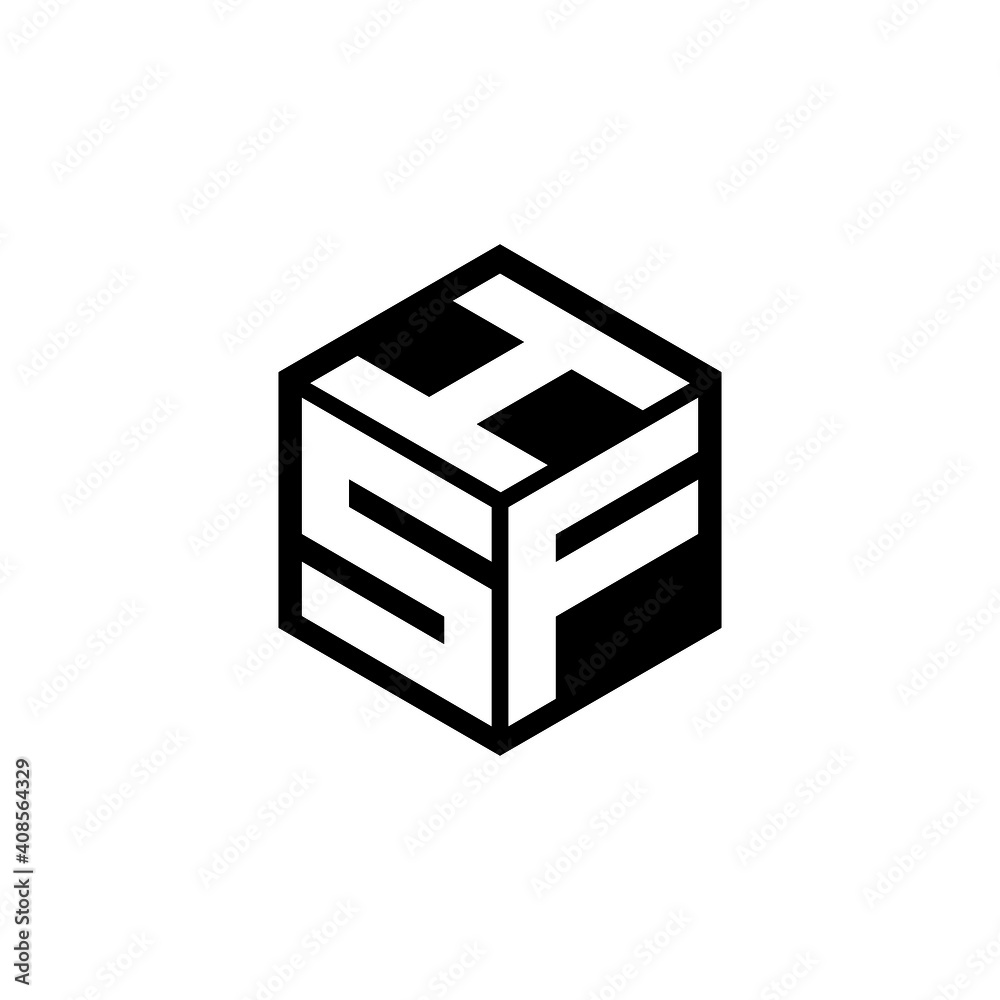 SFH letter logo design with white background in illustrator, cube logo ...