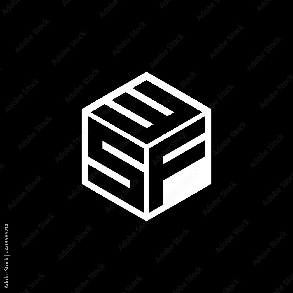 SFW letter logo design with black background in illustrator, cube logo ...
