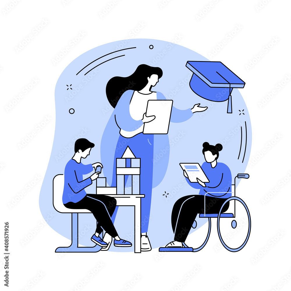 Special education preschool abstract concept vector illustration ...