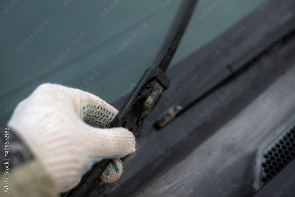 damaged windscreen wiper blade Stock Photo | Adobe Stock