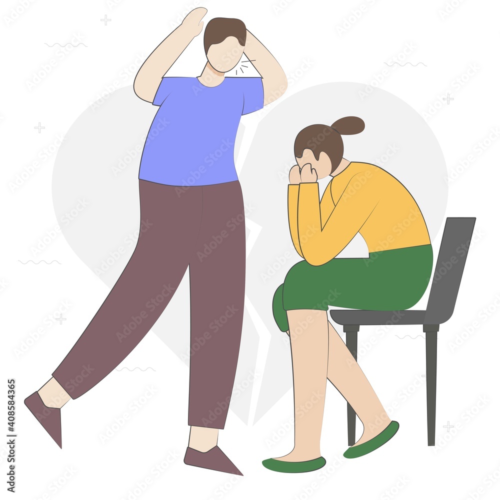 Angry people during conflict, disagreement, and quarrels. People ...