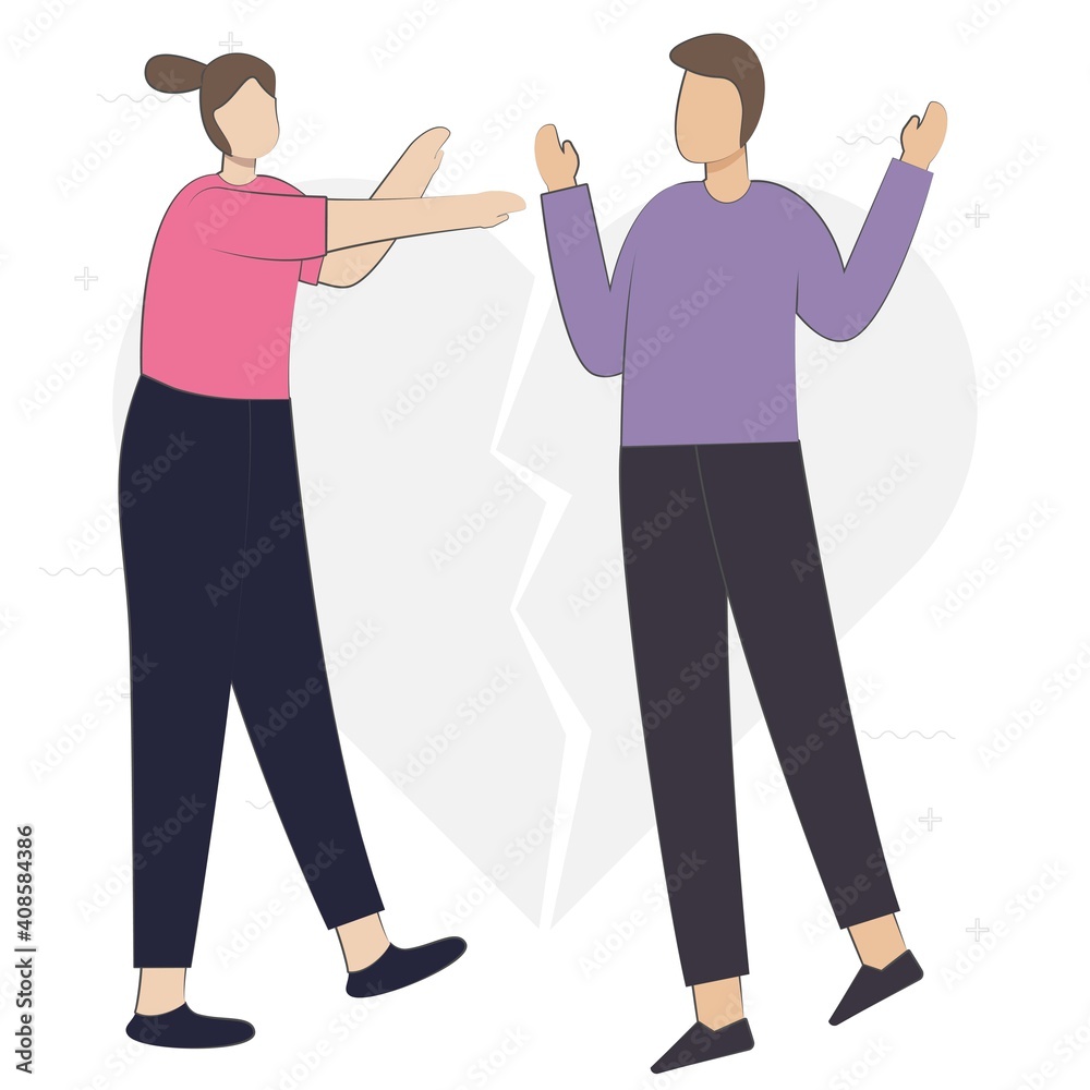 Angry people during conflict, disagreement, and quarrels. People ...