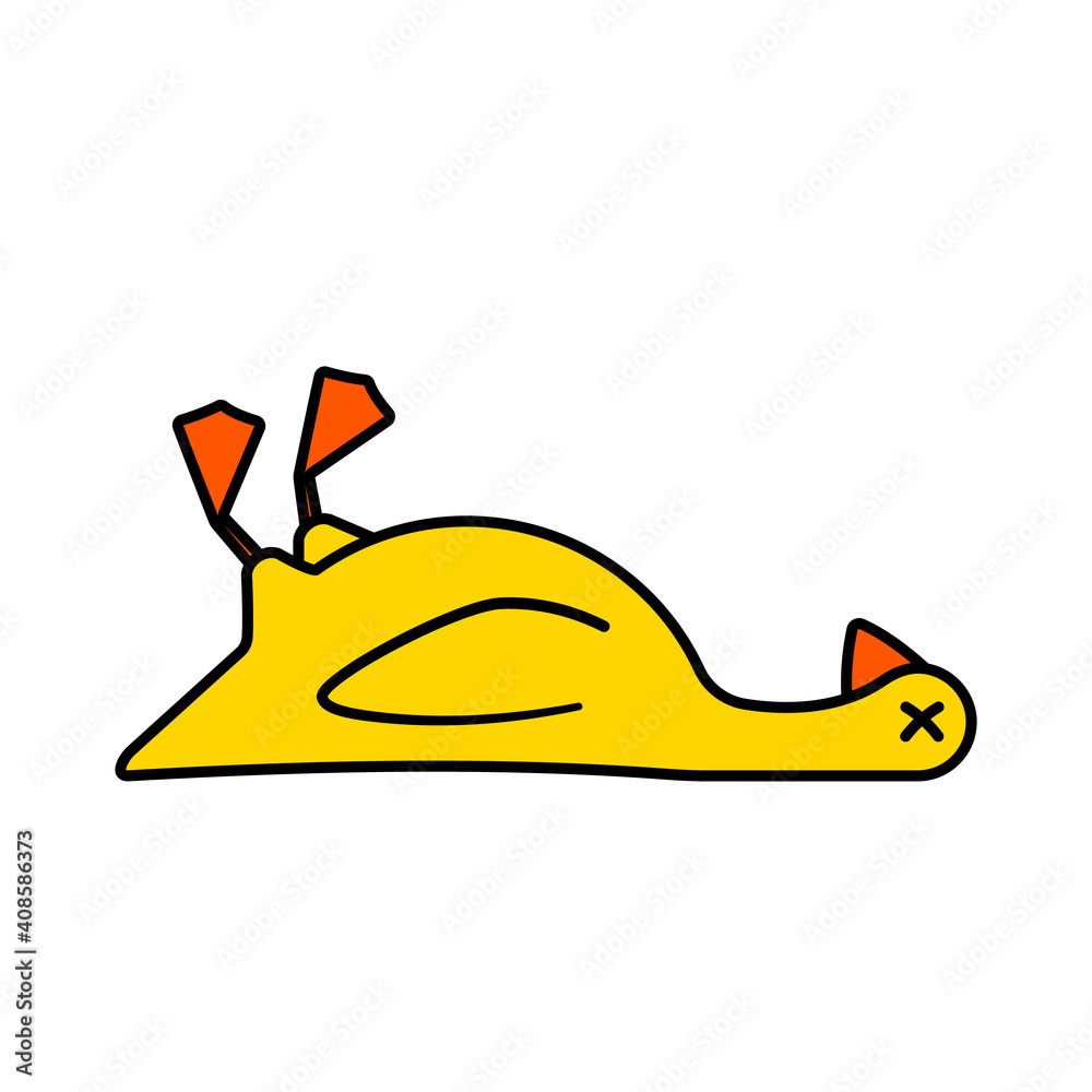 Dead duck cartoon icon. Clipart image isolated on white background ...