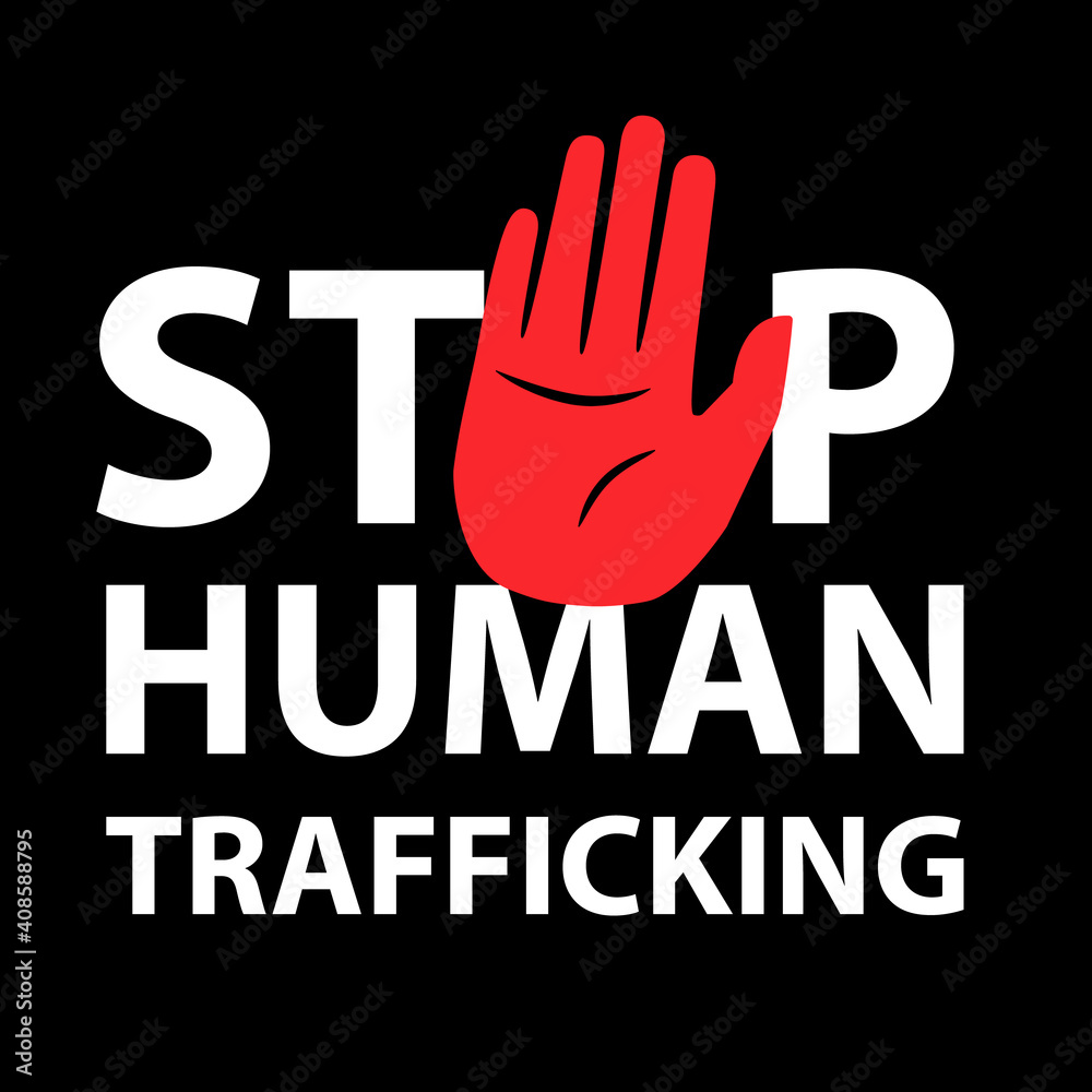 Vetor de STOP human trafficking poster. Clipart image do Stock | Adobe ...