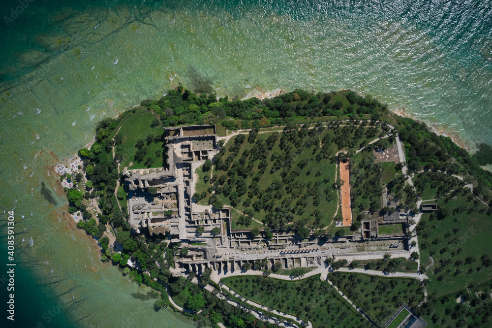 Archaeological site of Grotte di Catullo. Garda lake, Sirmione, Italy ... Archaeological site of Grotte di Catullo. Garda lake, Sirmione, Italy ...