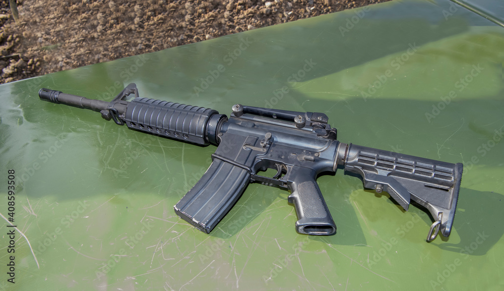 5.56 mm American semi-automatic rifle Stock Photo | Adobe Stock
