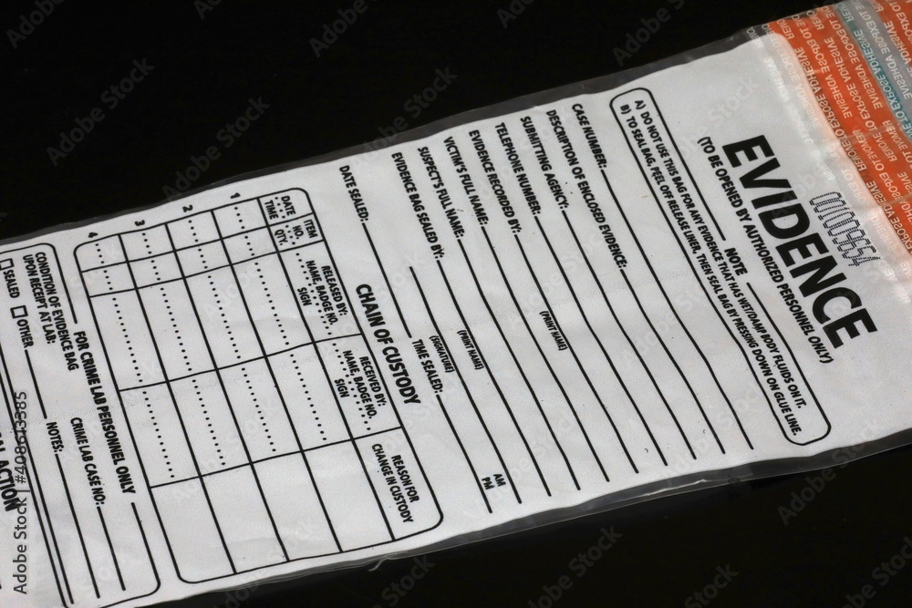Evidence bag used by law enforcement criminal investigation Stock Photo ...