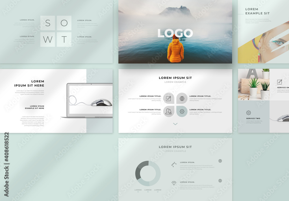 Clean Pro Presentation Layout Stock Template | Adobe Stock
