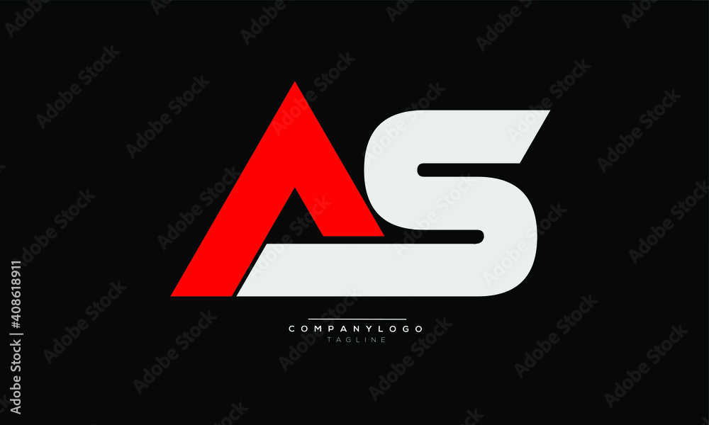 AS icon monogram letter text alphabet logo design Stock Vector | Adobe ...