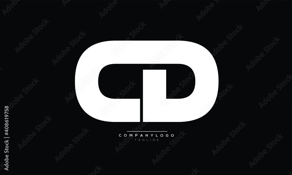 CD icon monogram letter text alphabet logo design Stock Vector | Adobe ...