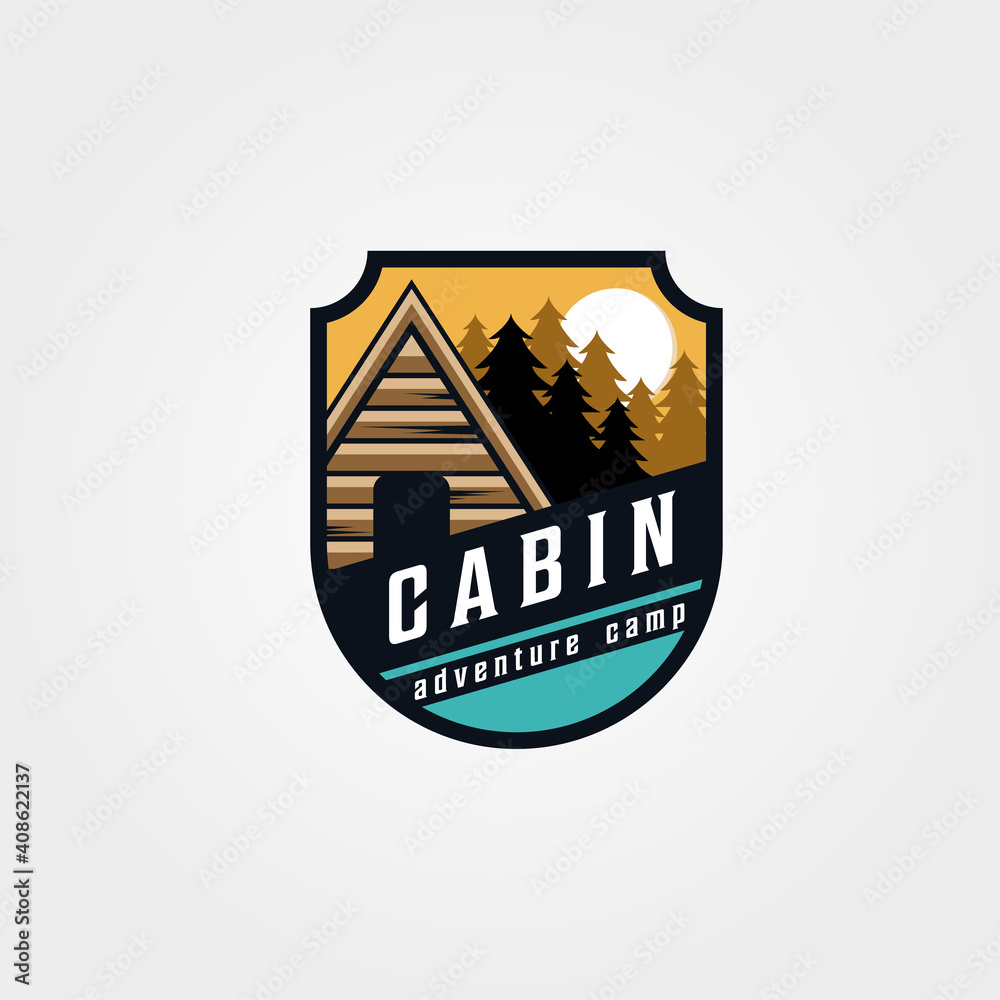 vintage cabin emblem logo vector symbol illustration design Stock ...
