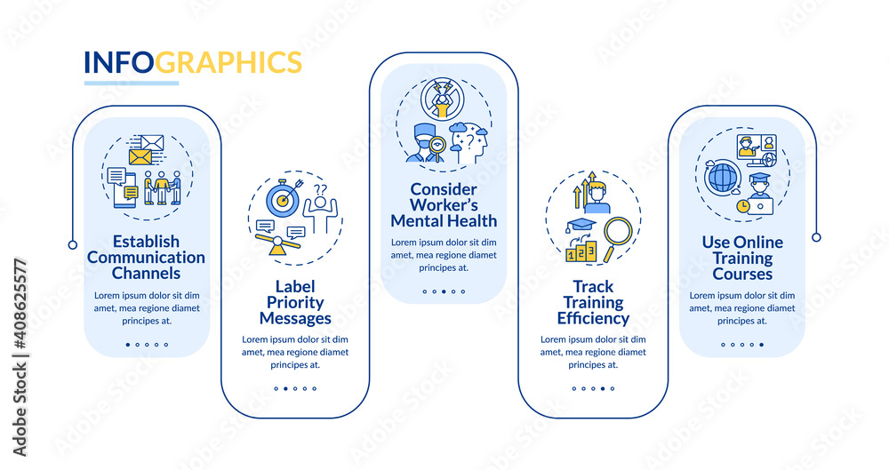 Employee reboarding vector infographic template. Worker mental health ...