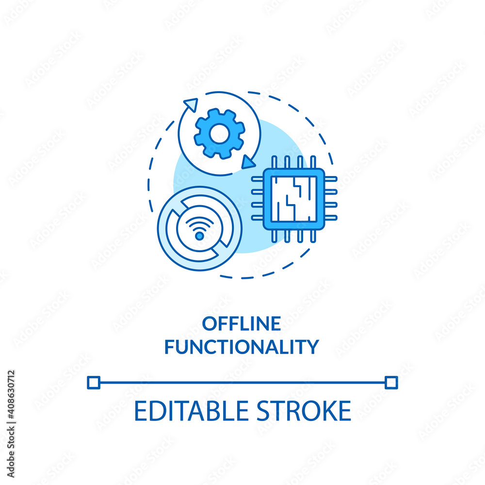Offline functionality concept icon. SaaS argument idea thin line ...