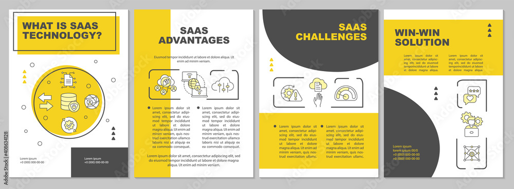 Vecteur Stock What is SaaS technology brochure template. SaaS ...