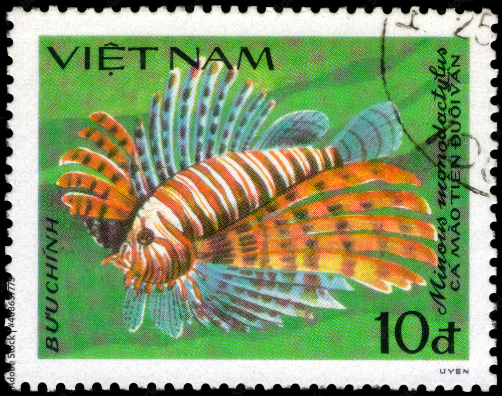 Photo & Art Print Postage stamp issued in the Vietnam with the image of ...