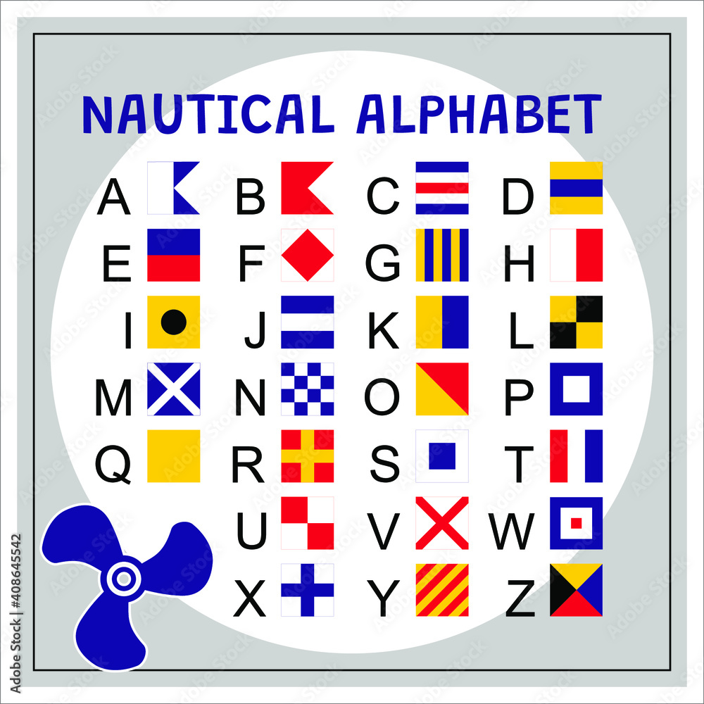 Nautical Alphabet, International Maritime Signal Flags. Vector drawing ...
