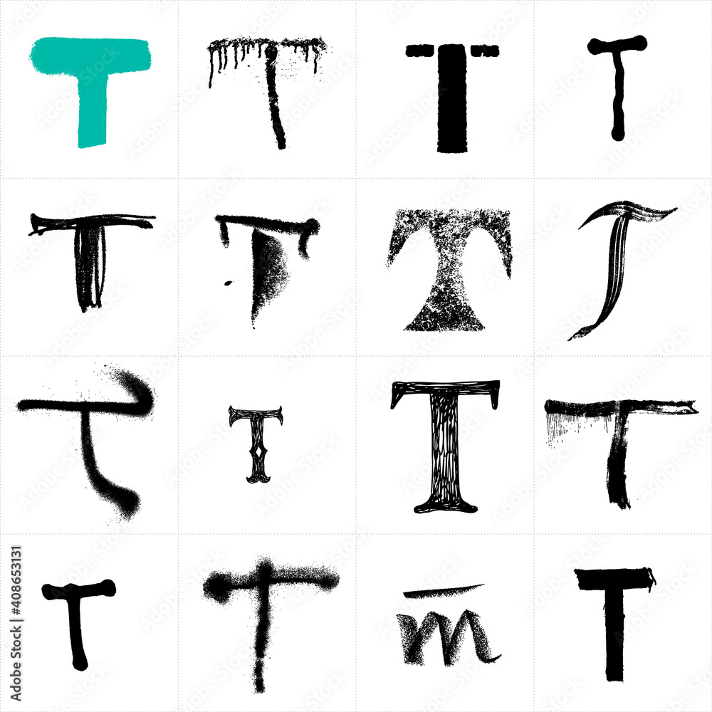 Vetor do Stock: Cyrillic and Latin alphabet Letter T. Uppercase Russian ...