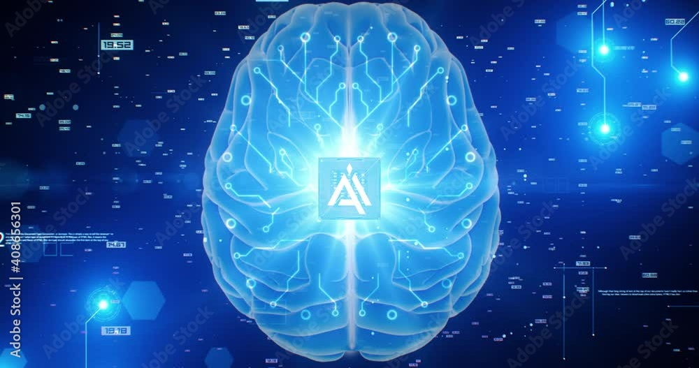 Artificial intelligence, AI, neurolink, cyber neural connections ...