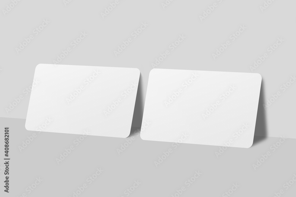 Realistic blank rounded corner business card illustration for mockup ...