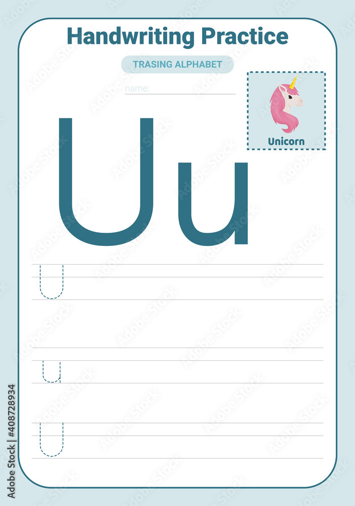 Alphabet tracing practice Letter U. Tracing practice worksheet ...