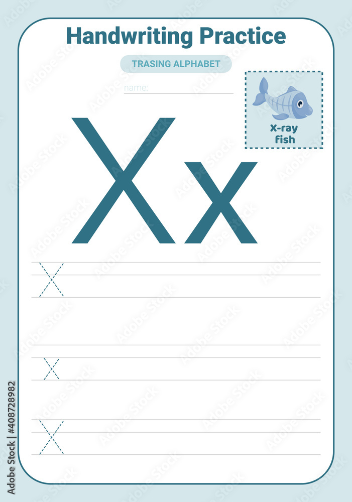 Alphabet tracing practice Letter X. Tracing practice worksheet ...