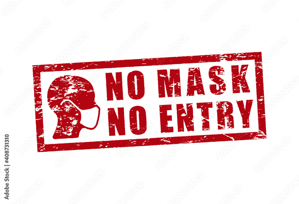 Wear Mask. No mask no entry. Protective medical mask icon shape ...