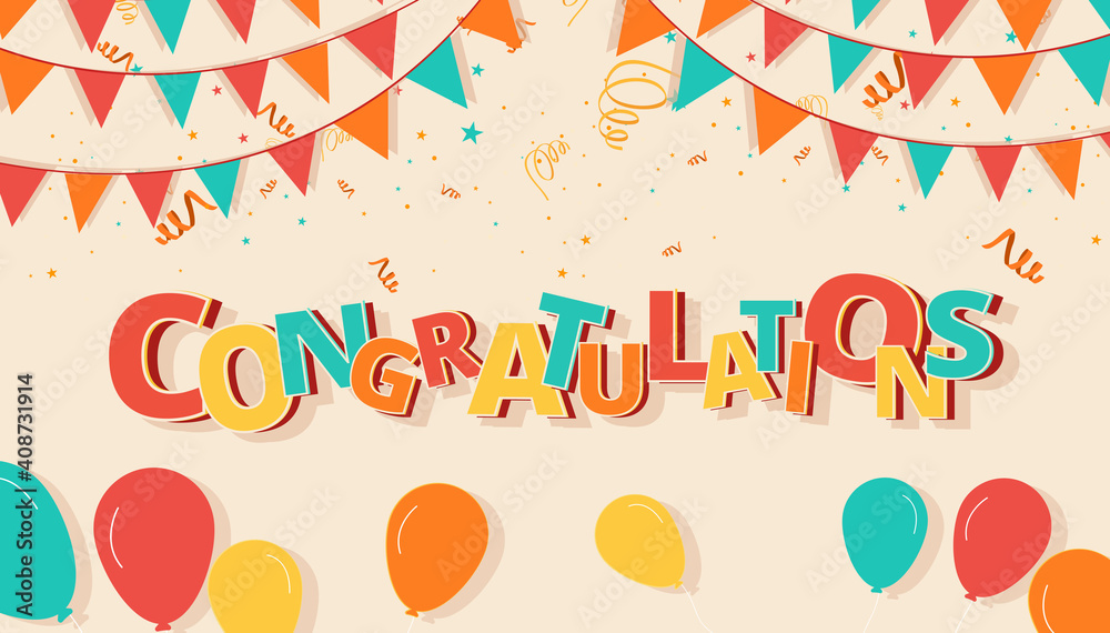 Congratulations colorful background Stock Vector | Adobe Stock