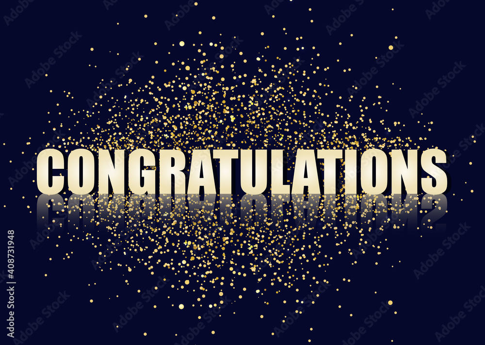Congratulations banner with gold glitter Stock Vector | Adobe Stock