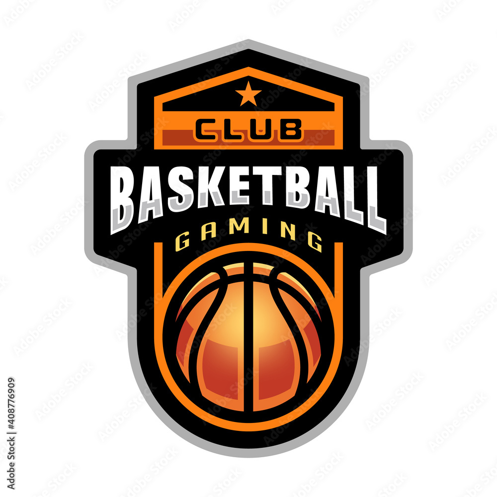 Basketball professional logo in flat style. Sport games. Emblem, badge ...
