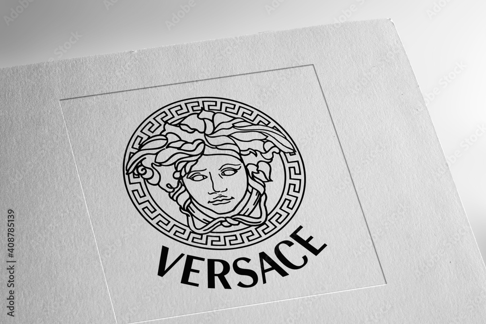 Versace logo on textured paper Stock Photo | Adobe Stock