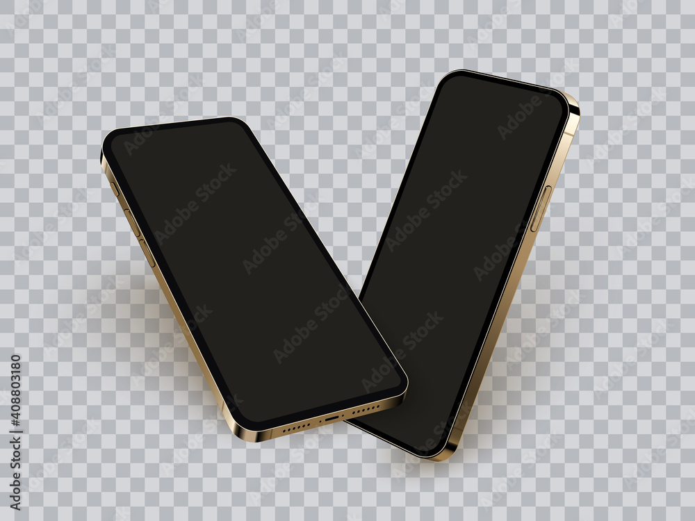 3d smartphone mockup, realistic mobile device isolated on transparent ...