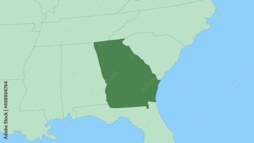 Map of Georgia with pin of country capital. Georgia Map with ...