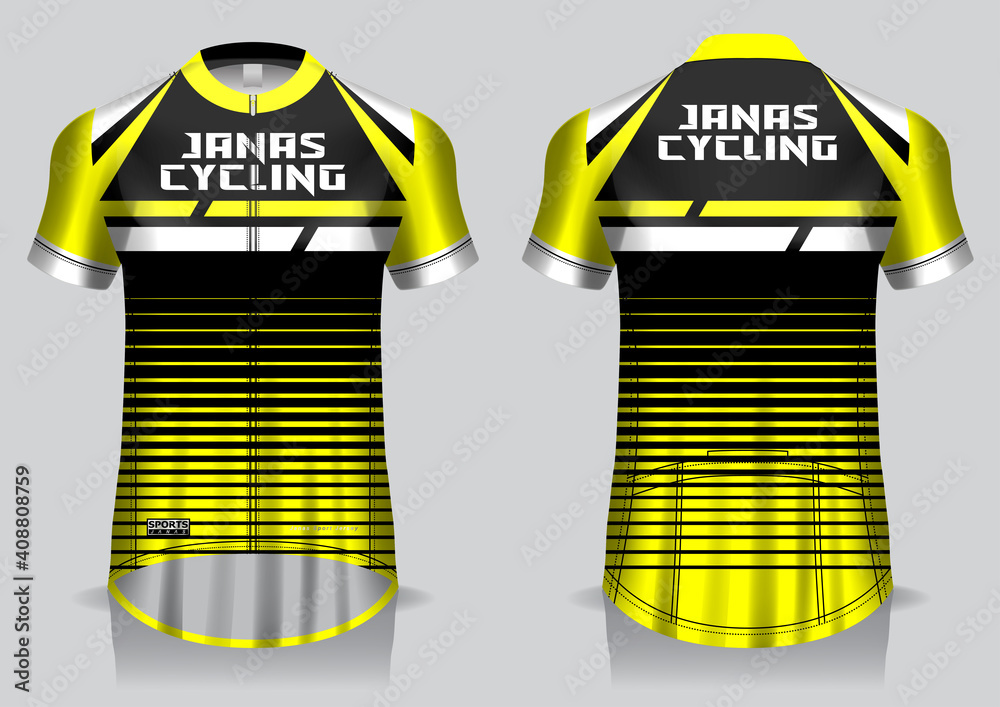 Jersey cycling template design uniform front and back view Stock Vector ...