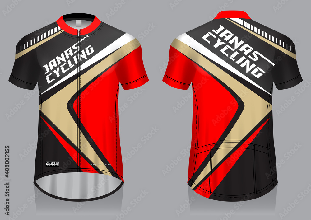 Jersey cycling template design uniform front and back view Stock Vector ...