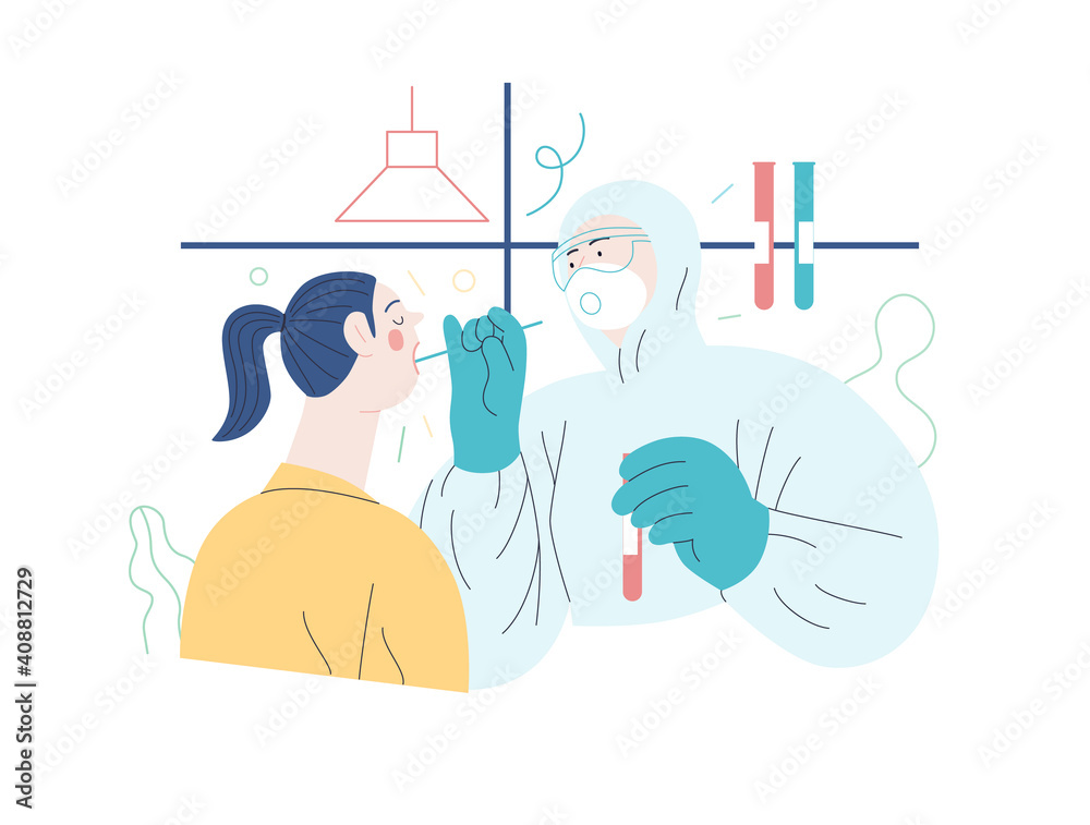 Medical tests illustration - testing for COVID-19 - modern flat vector ...