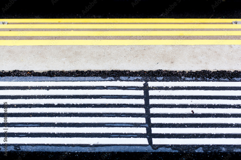 Guideline for the blind. Blindenleitlinie. Stock Photo | Adobe Stock